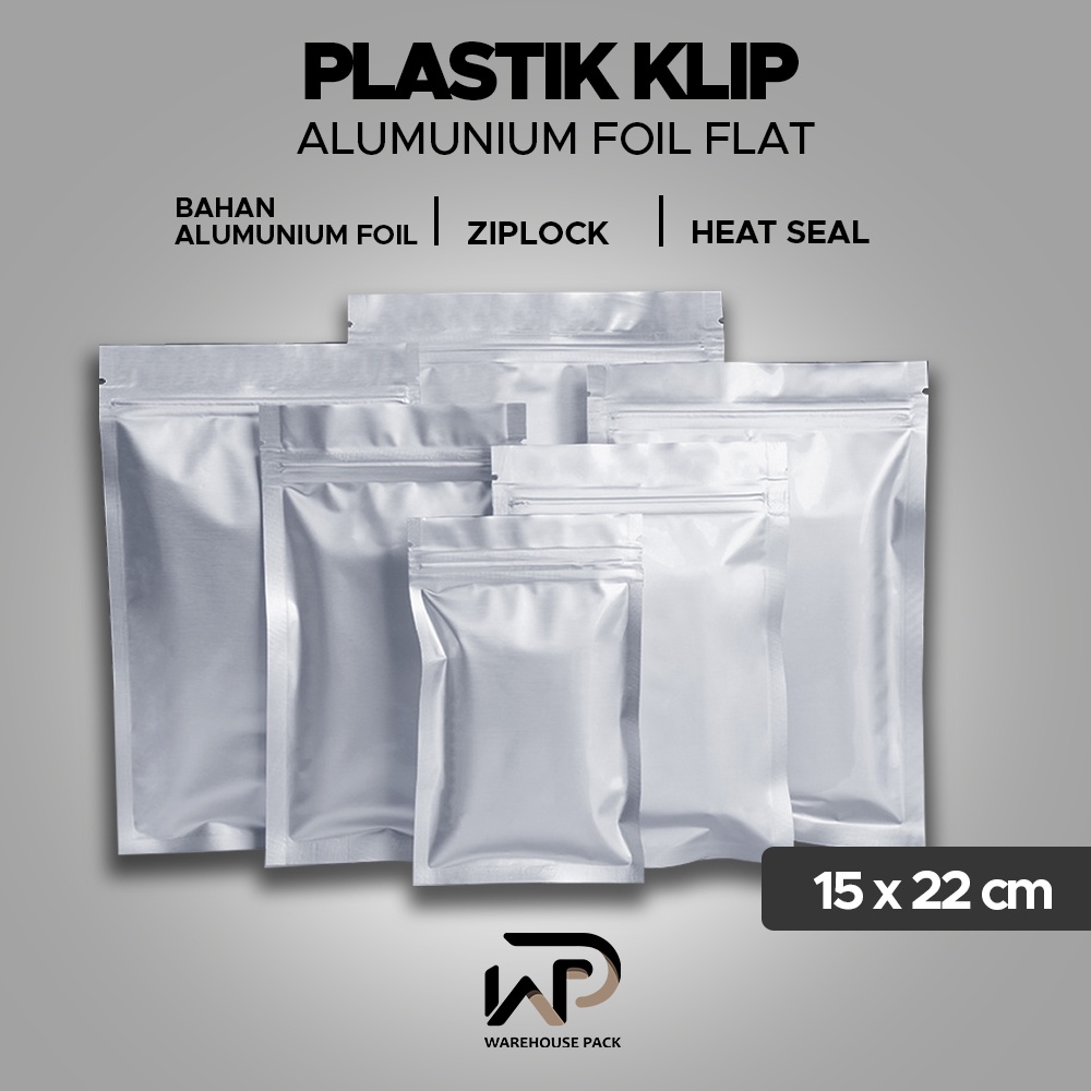 Jual ( 10 PCS ) Plastik Klip Full Alumunium Foil Flat 15 x 22 ...