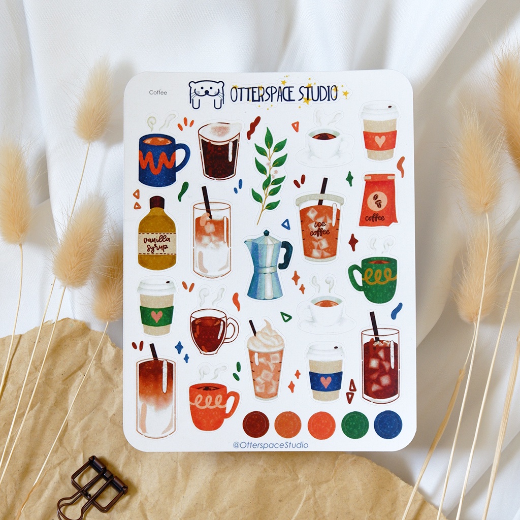 Jual Otterspace Studio | Coffee Deco Sticker Sheet - Stiker Kopi For ...