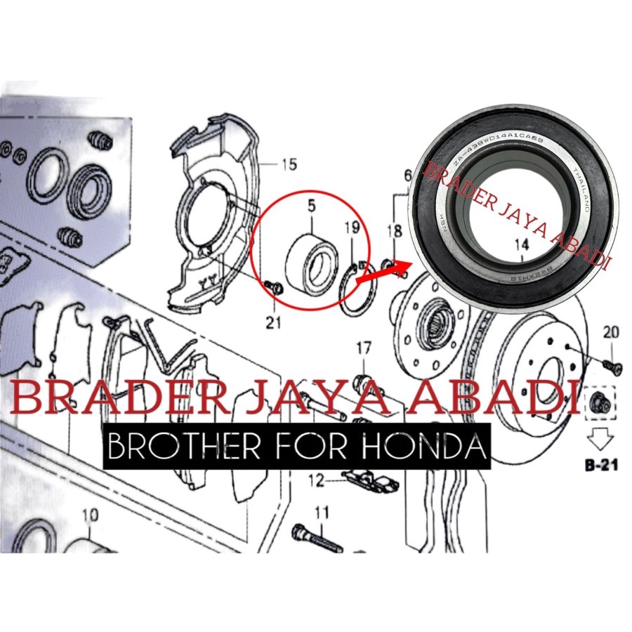 Jual LAHAR RODA DEPAN BEARING WHEEL HUB FREED GB3 2009 2010 2011 2012 ...