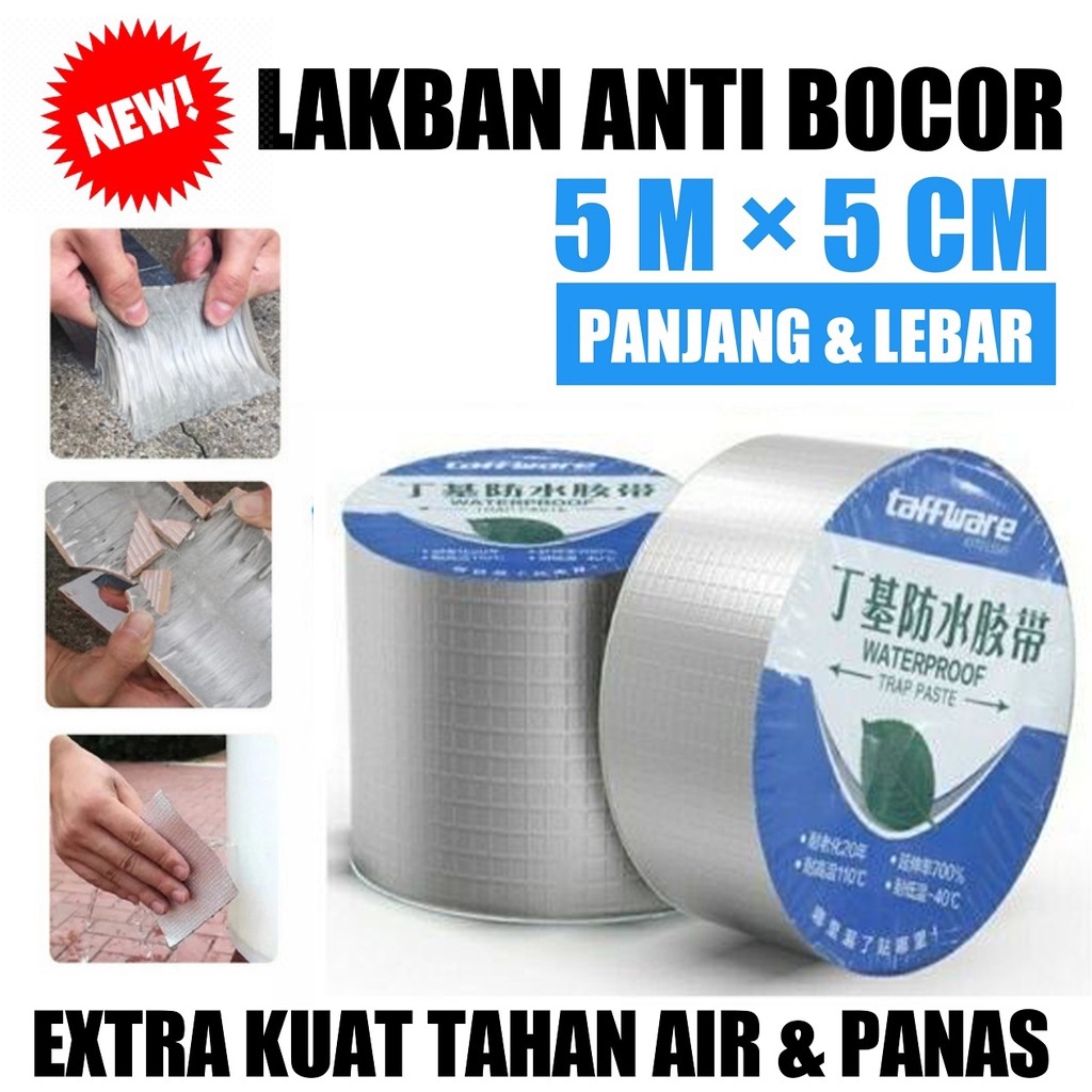 Jual LAKBAN ANTI BOCOR 5M LEM ANTI AIR ALUMINIUM FOIL SUPER WATERPROOF 5 METER | Shopee Indonesia