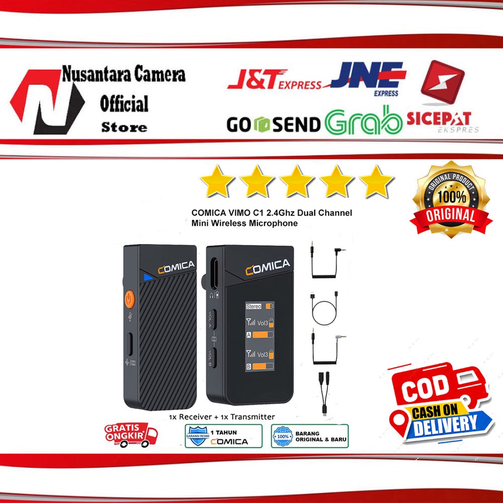 Jual COMICA VIMO C1 2.4Ghz Dual Channel Mini Wireless Microphone HP Mic ...