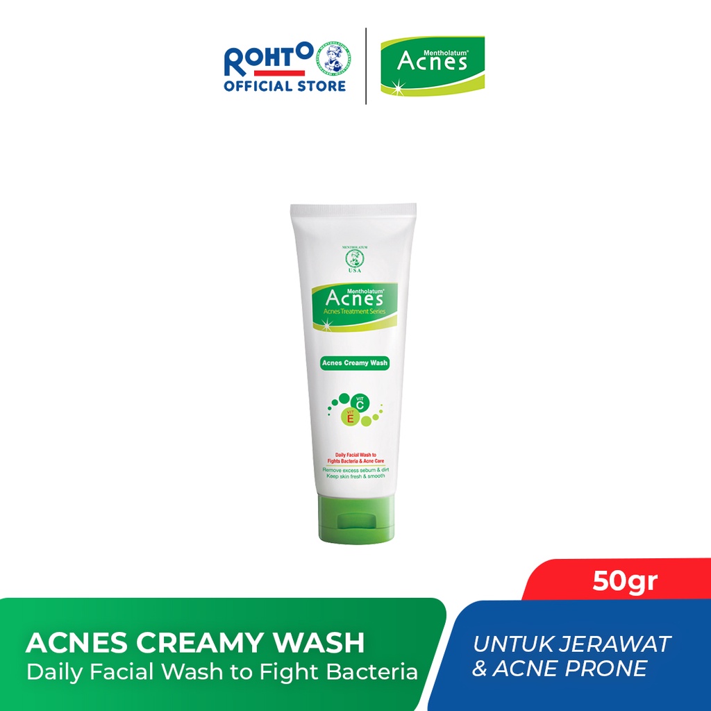 Jual Acnes Creamy Wash - 50gr (Cleaning the face by removing excess oil ...