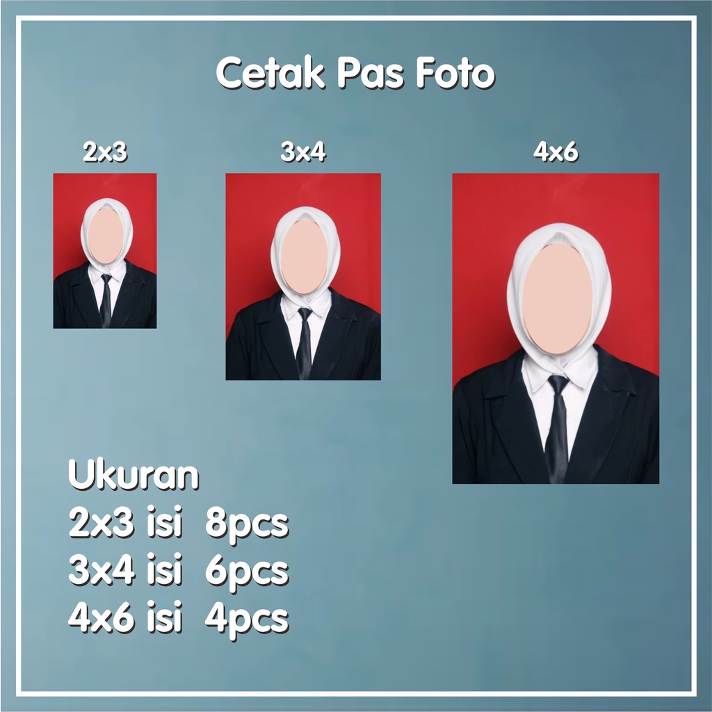 Jual Cetak pas foto 2x3 3x4 4x6 | Shopee Indonesia