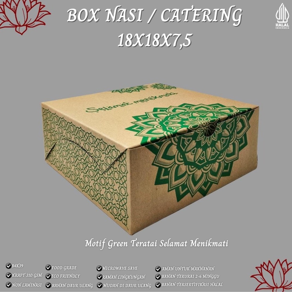 Jual Box Catering 18x18 Dus 18x18 Motif Teratai (B4K39-18X18X7.5 Cm ...