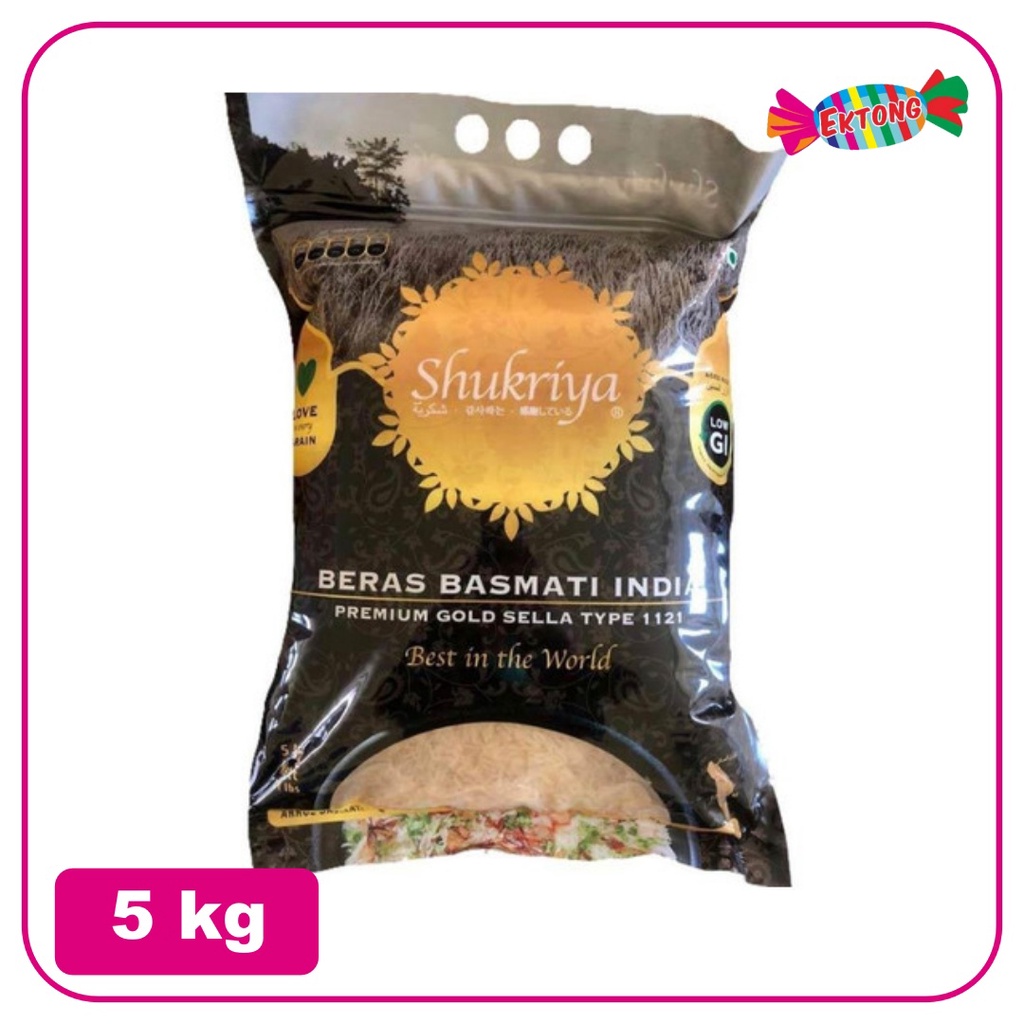 Jual SHUKRIYA BERAS BASMATI INDIA ( PACKING ORI ) 5kg | Shopee Indonesia