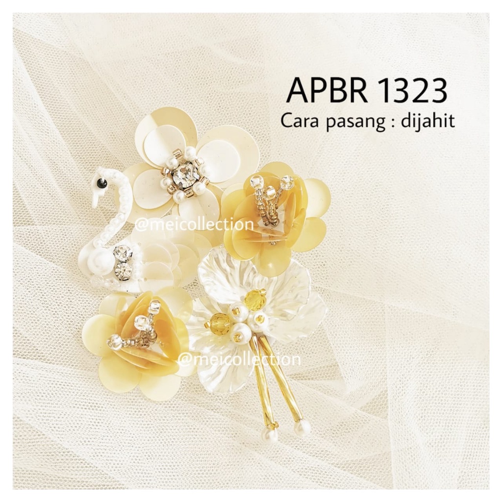 Jual Payet rangkai angsa bunga mutiara APBR 1323 off white putih sand ...