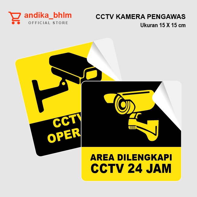 Jual Sticker CCTV | Stiker Kamera Pengawas | 15x15cm | Waterproof ...