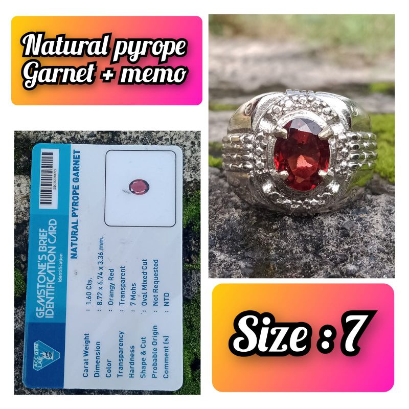 Jual natural pyrope garnet plus memo.05 | Shopee Indonesia