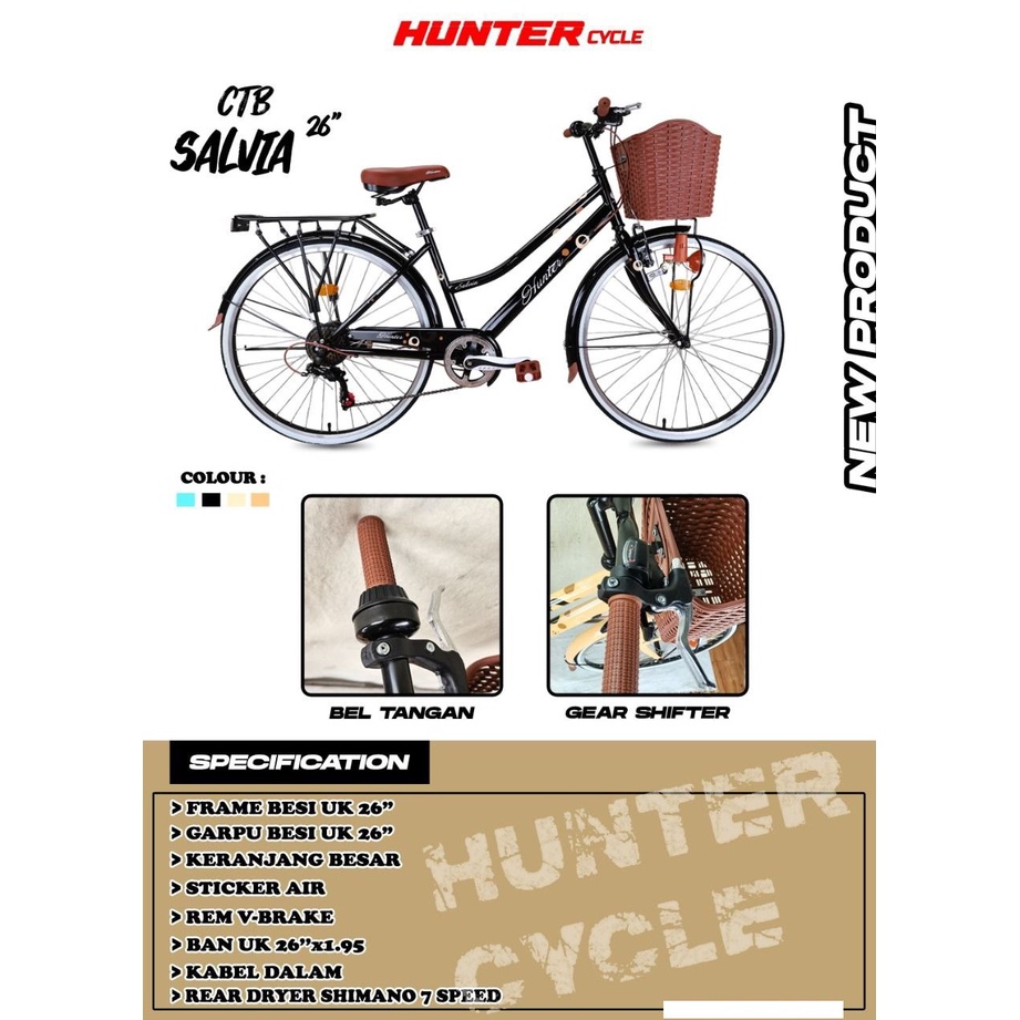 Jual SEPEDA CEWEK DEWASA CTB 26 INCH HUNTER SALVIA 7SP | Shopee Indonesia