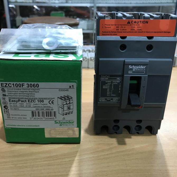 Jual BRG BARU MCCB / NFB Schneider 3P 60A 10kA EZC100F3060 | Shopee Indonesia