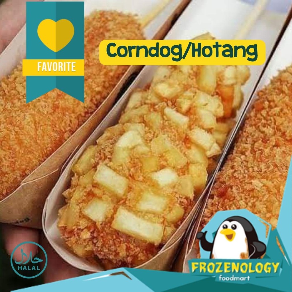 Jual Korean Corndog/Hotang Frozen Isi Sosis dan Keju Mozarella 1 Pcs ...