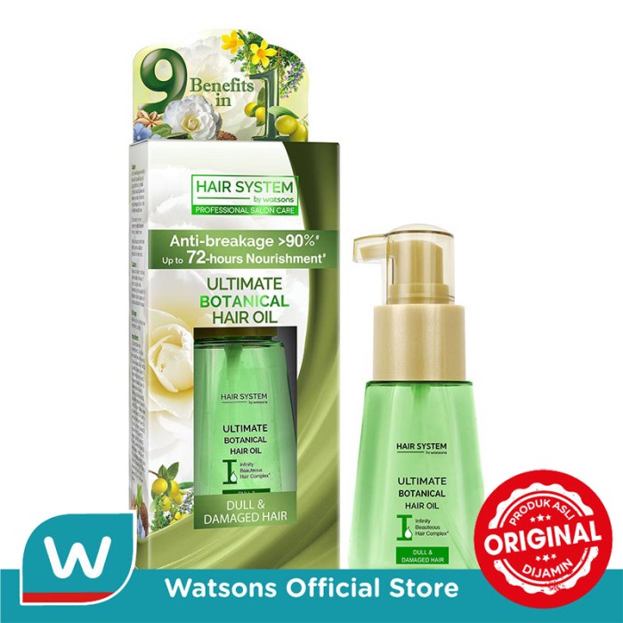Jual WATSONS HAIR SYSTEM ULTIMATE BOTANICAL HAIR OIL 70ML | Shopee ...