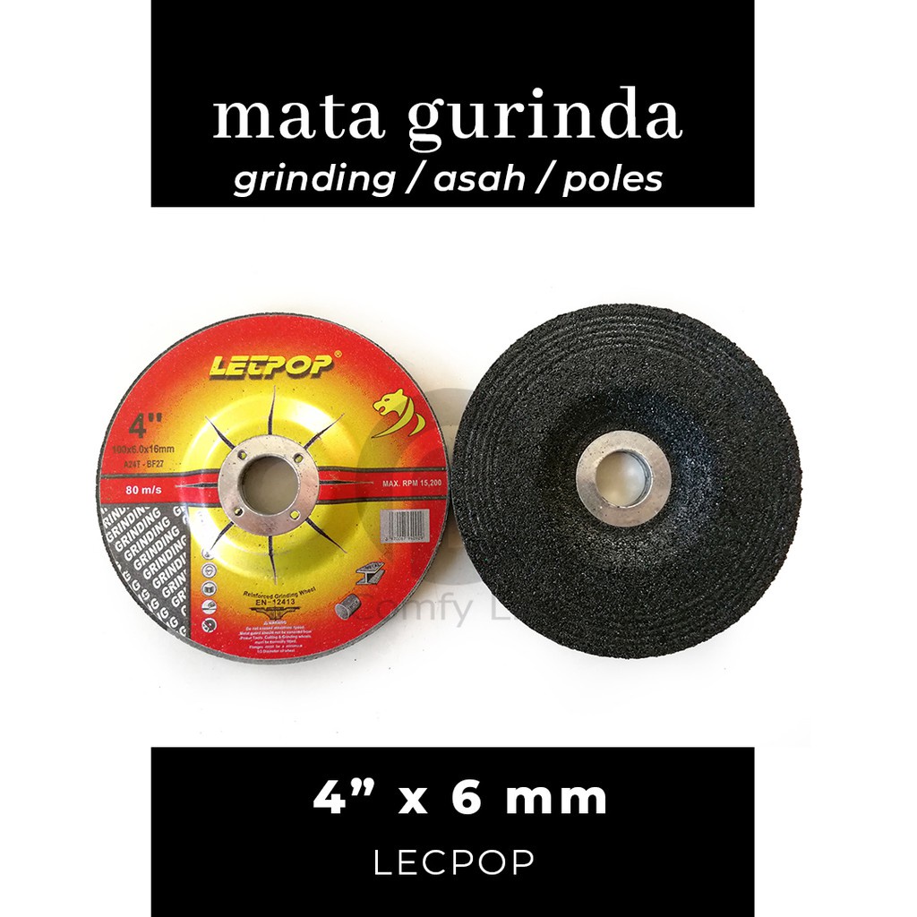 Jual Mata Gurinda 4 in 4” x 6 mm Batu Gerinda Asah Grinding Wheel Disc ...