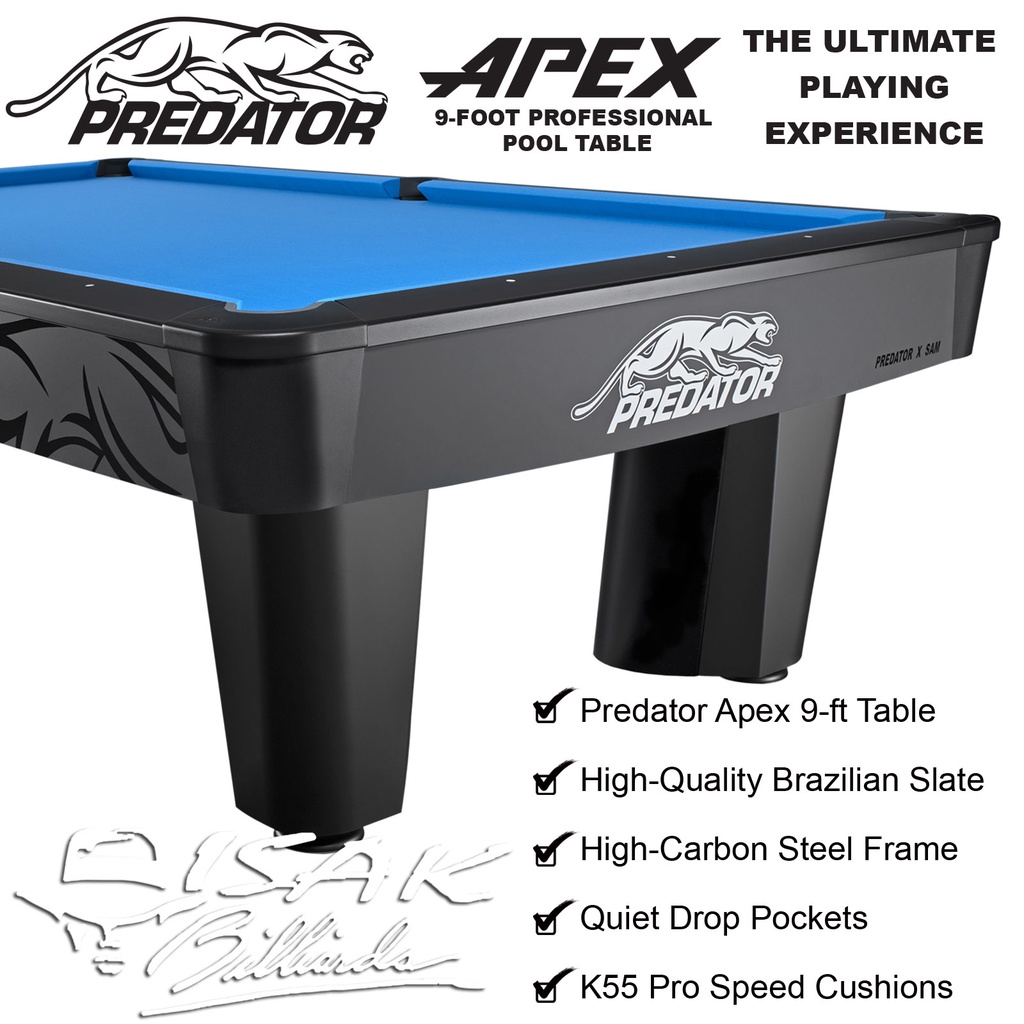 Jual Predator Apex Pro 9-Foot 3-PC Slate Pool Table - Meja Billiard ...