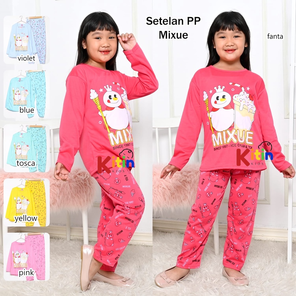 Jual GS - SETELAN BAJU PIYAMA DAN TIDUR ANAK CEWEK/COWOK 3-12 TAHUN MOTIF MIXUE ICE CREAM ...