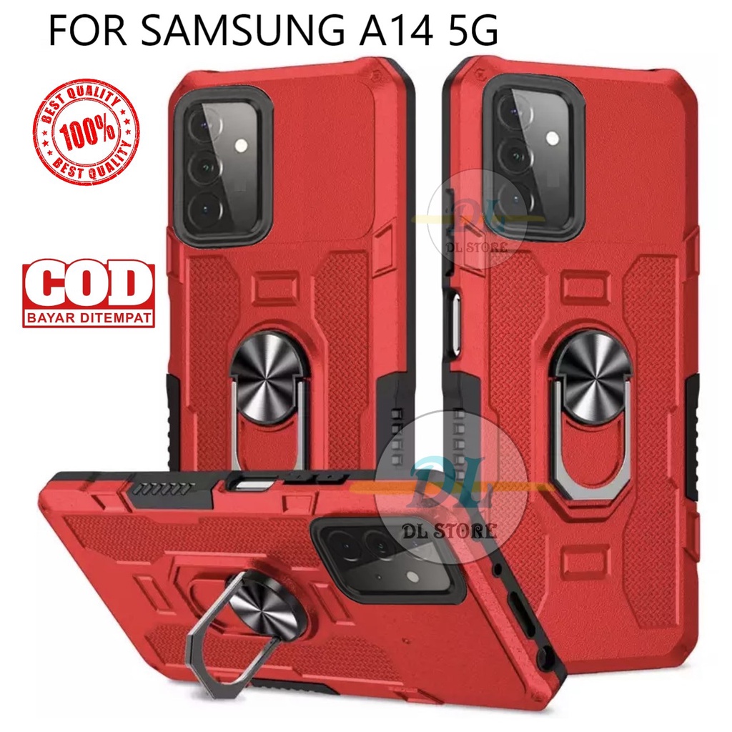 Jual Casing Untuk Samsung Galaxy A14 5G Hard Case Ring Armor Robot Case Kickstand Hybrid/Ring ...