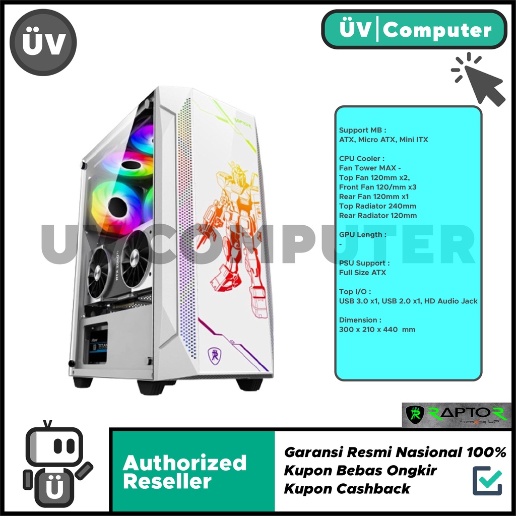 Jual Casing PC Komputer PowerUp Raptor Transformer Megatron ATX Case ...