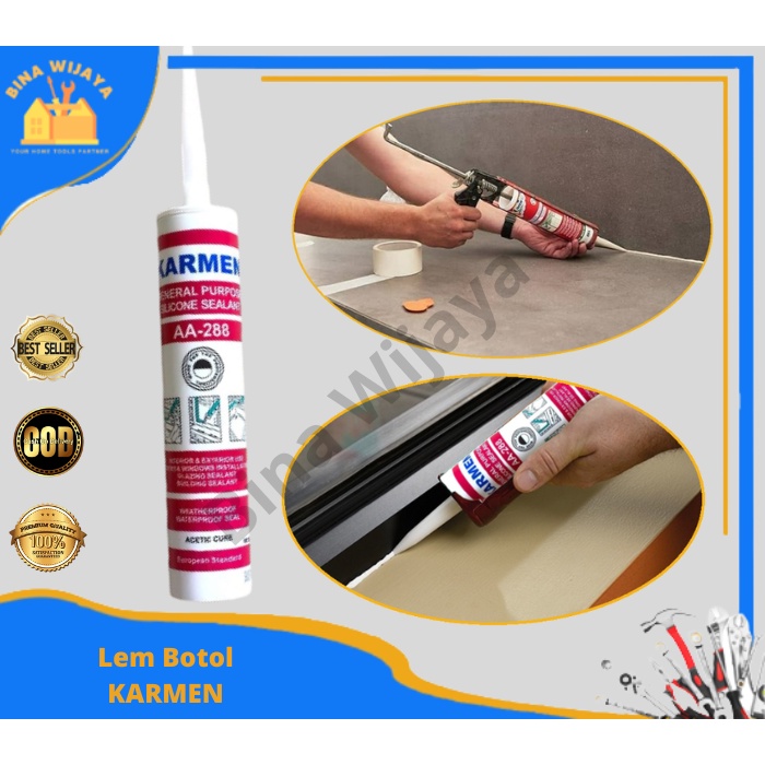 Jual Lem Botol KARMEN Lem Kaca Aquarium Lem Tembak Silicone Sealant ...