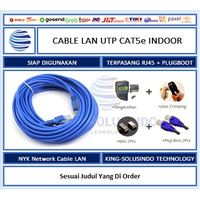 Jual Cable Kabel LAN Cat5e 10 Meter Gratis RJ45 NYK Dan Plugboot ...