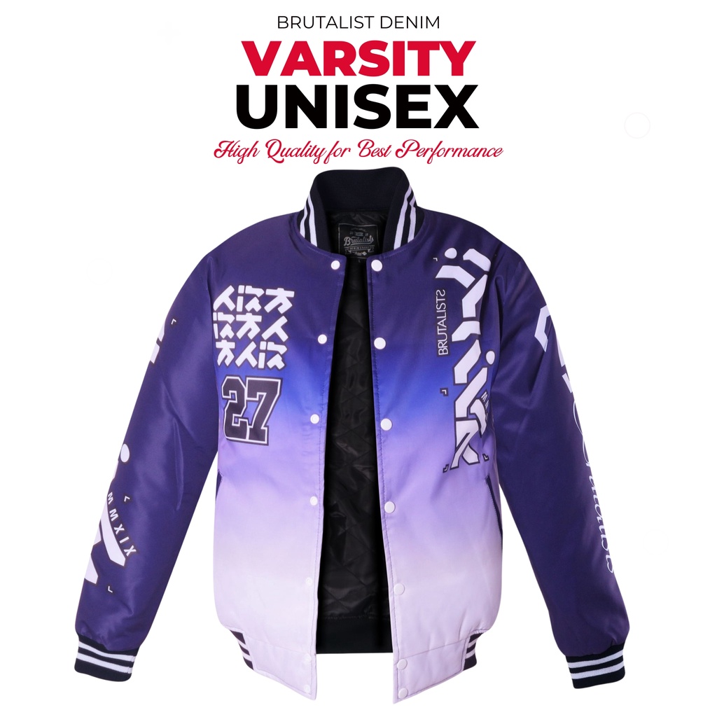Jual Jaket Baseball Varsity jacket Pria Wanita Printing Motif GRADASI ...