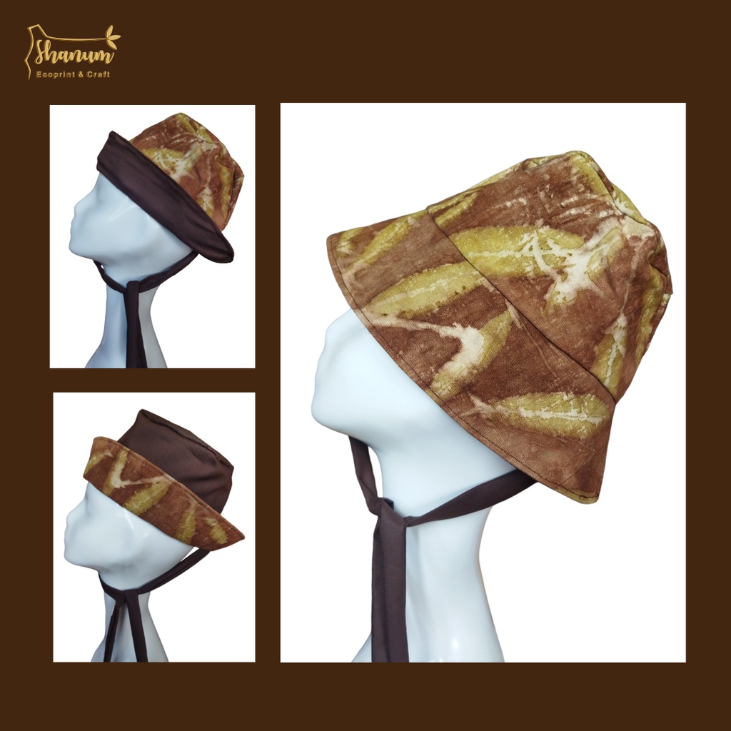 Jual Topi / Bucket Hat Ecoprint Coklat | Shopee Indonesia