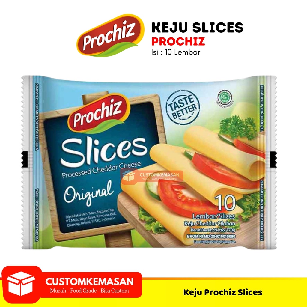 Jual Keju PROCHIZ Cheddar Slice Isi 10 / Keju Lembaran / Keju Serbaguna ...