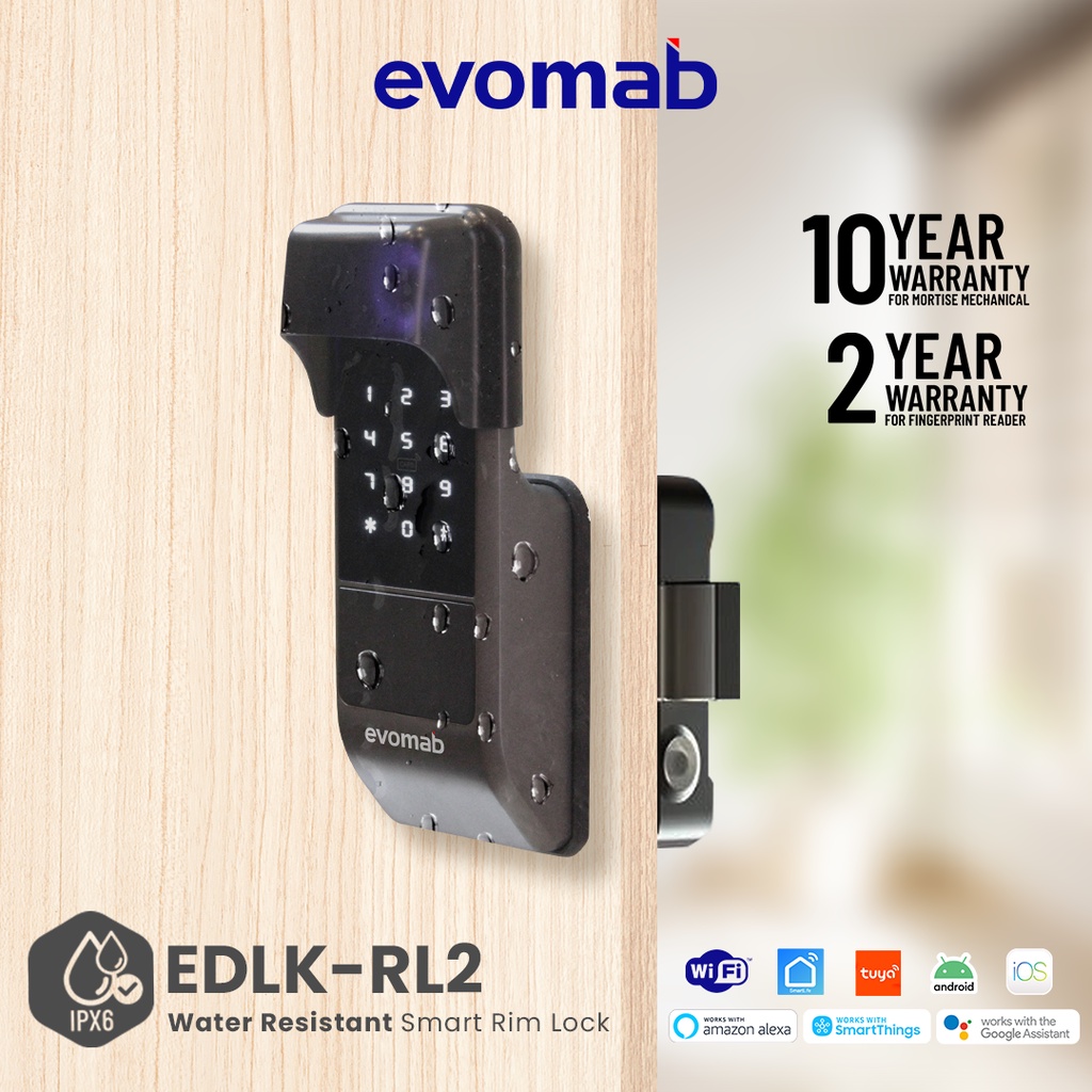 Jual evomab Kunci Pintu Digital Dual Fingerprint Depan Belakang Smart ...