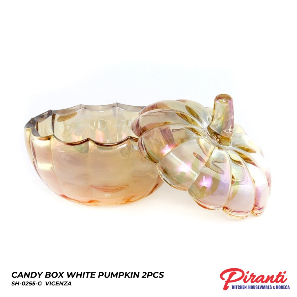 Jual VICENZA Candy Box White Pumpkin - Tempat Permen Kaca Bentuk Labu ...
