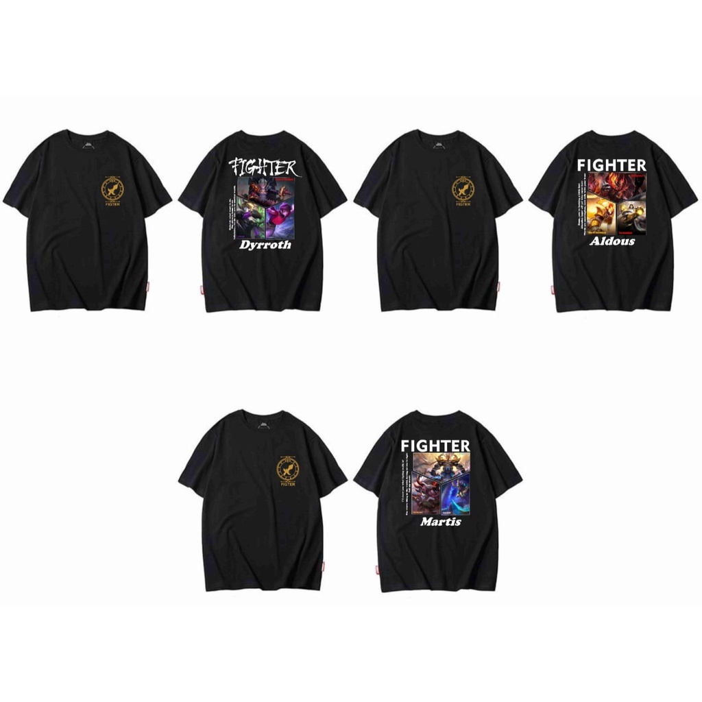 Jual KAOS HERO MLBB DYRROTH FIGHTER PREMIUM QUALITY BAJU GAMING MOBILE ...