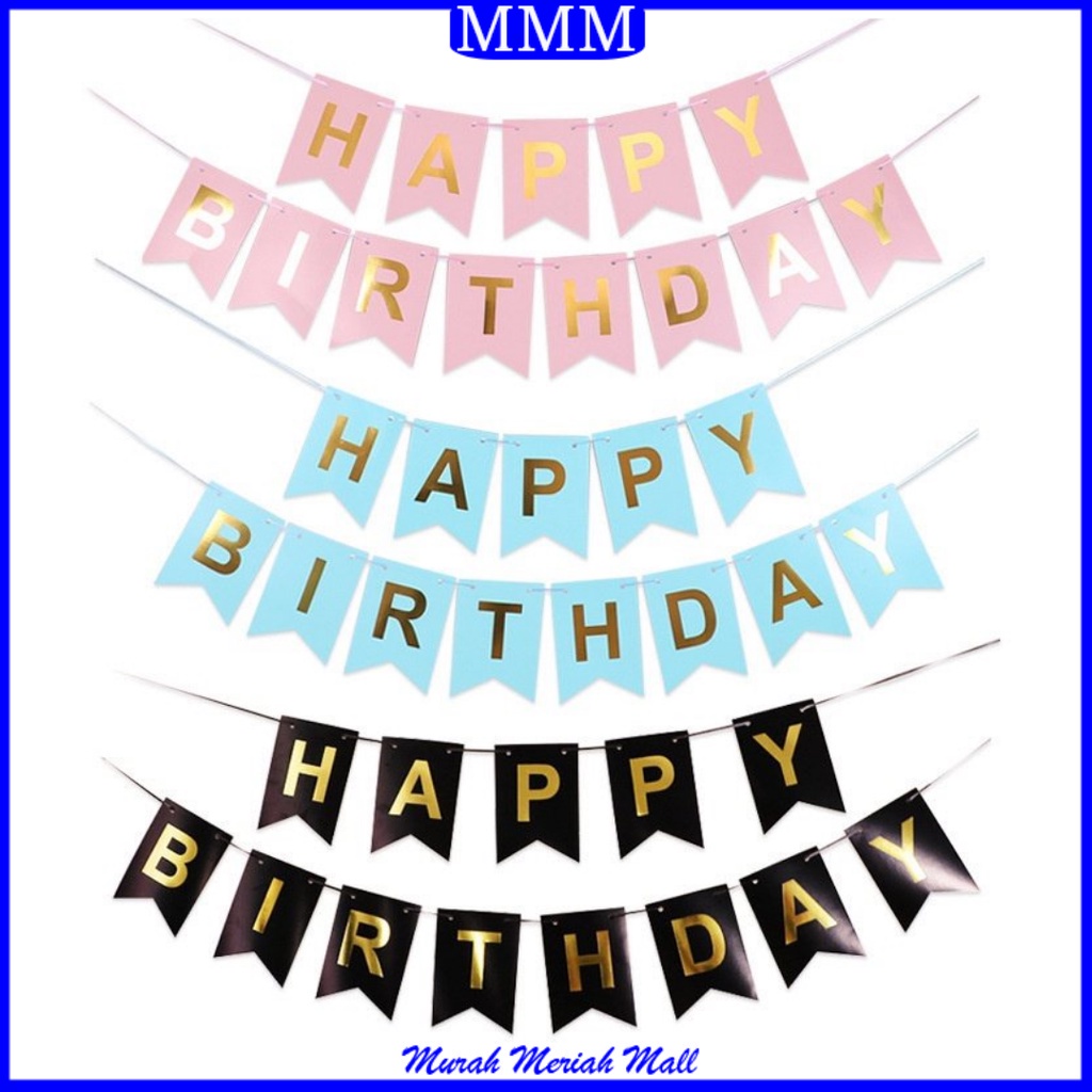 Jual MMM Happy Birthday Warna Warni Bendera Bunting Ultah Segilima ...