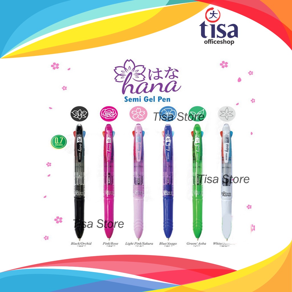 Jual Ballpoint pulpen Zebra Hana 4 Warna 4 in 1 | Shopee Indonesia