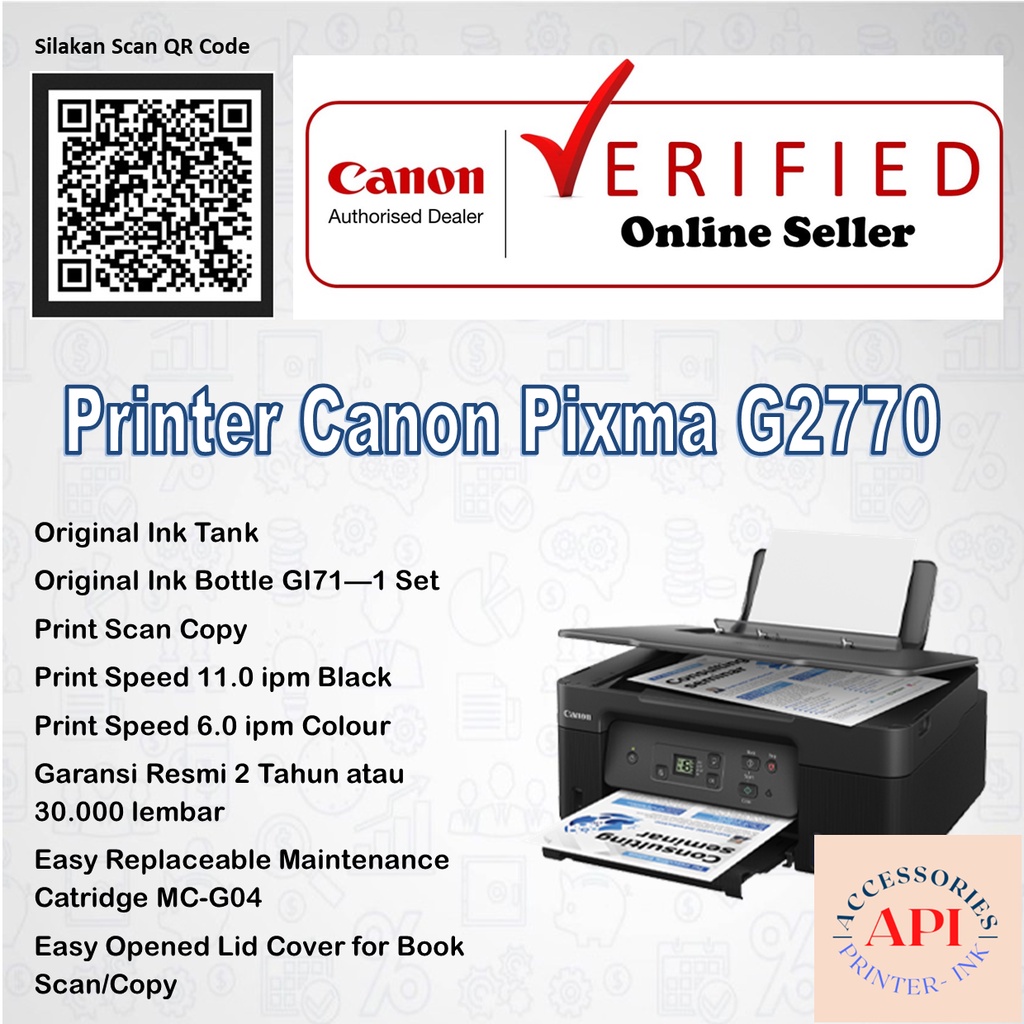 Jual Printer Canon Pixma G2770 G 2770 Print Scan Copy - Tinta Original ...