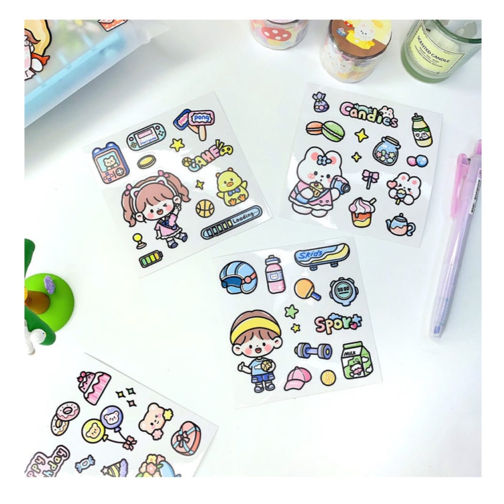 Jual CUTE Things For Book Diary Stickers SET 1 sheet /sticker PVC ...