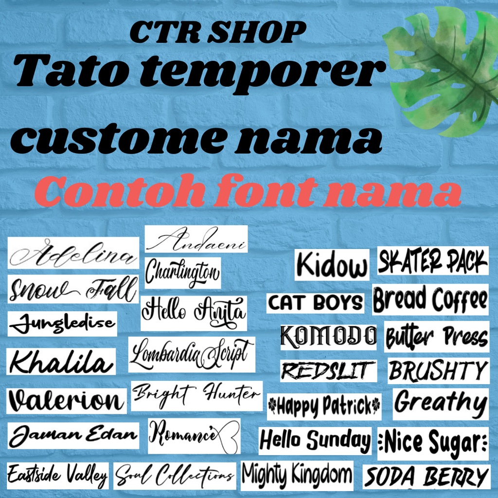 Jual Tatto temporer request nama tahan lama dan anti air tapi sampai ...