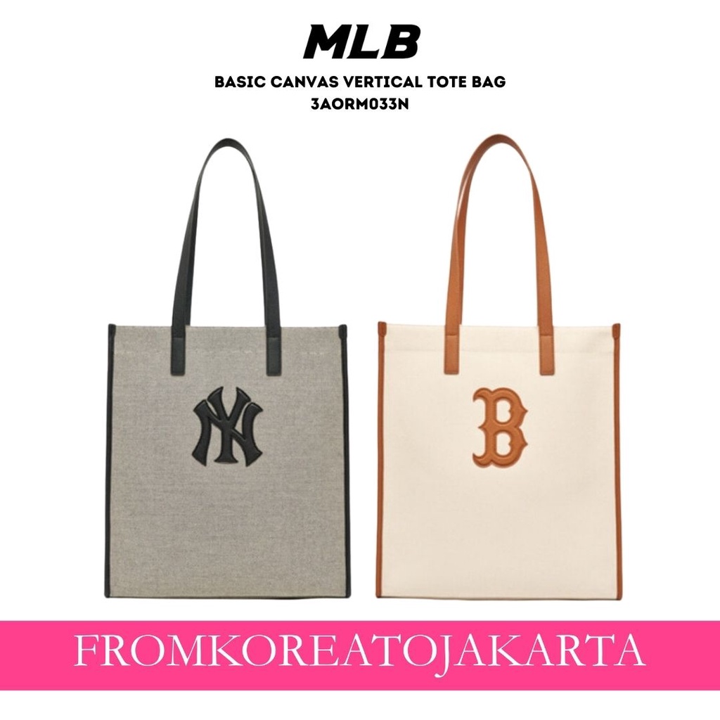 Jual MLB BASIC CANVAS VERTICAL TOTE BAG 3AORM033N | Shopee Indonesia