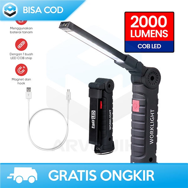 Jual SENTER LED COB MAGNETIK TORCH FLASHLIGHT 2000 LUMENS DESAIN ...