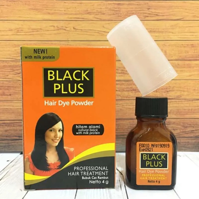 Jual Black Plus Hair Dye Powder Semir Rambut Hitam Alami 4g | Shopee Indonesia