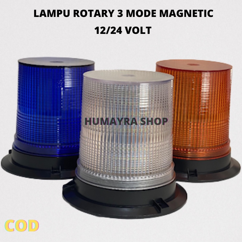 Jual Lampu Rotari Magnet/Rotary Rotator Warning Light Universal LED Blitz 3 Mode 1X Sampai 3X ...