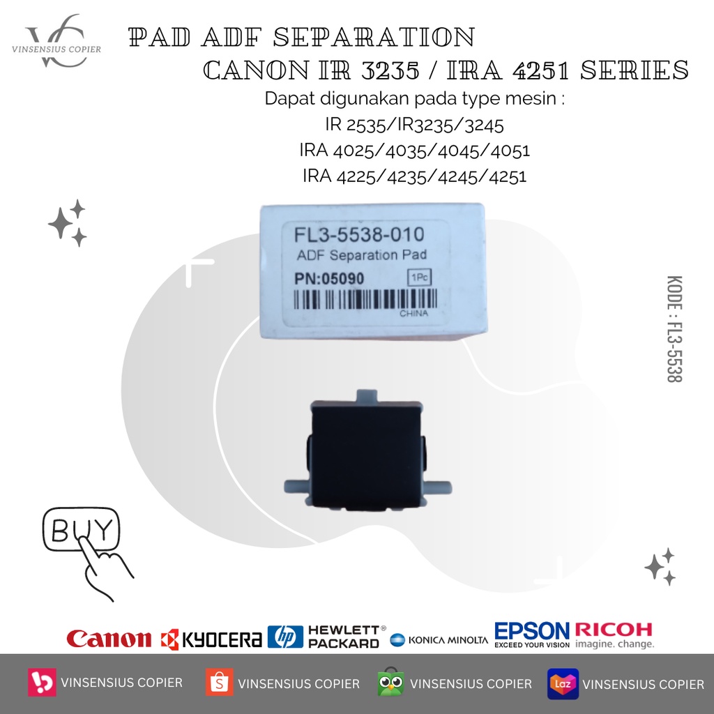 Jual Pad ADF Separation Canon IR 2535/3245 / IRA 40/4225/4235/4245/4251 ...