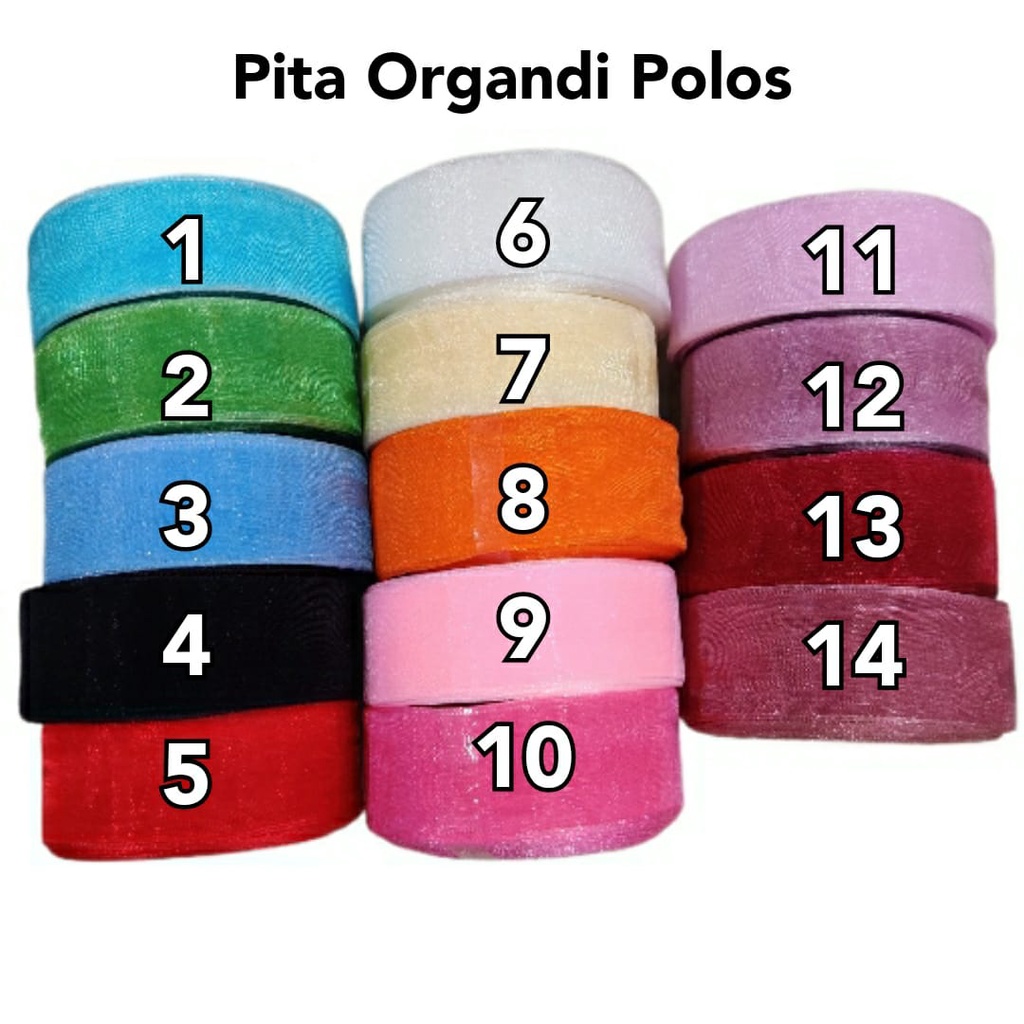 Jual Pita Organdi 1 inch (2,5 cm) POLOS / Organza Per Gulung | Shopee ...