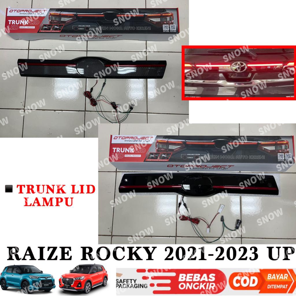 Jual Trunk Lid Raize Rocky Bagasi Belakang LED 2 Function Hitam Carbon ...
