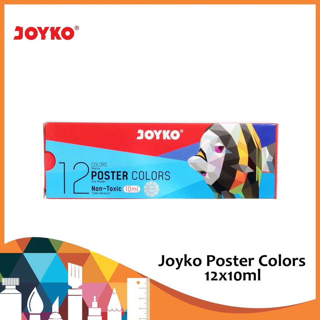 Jual Joyko Poster Colours Set 12x10ml / Cat Poster / Poster Color Joyko ...