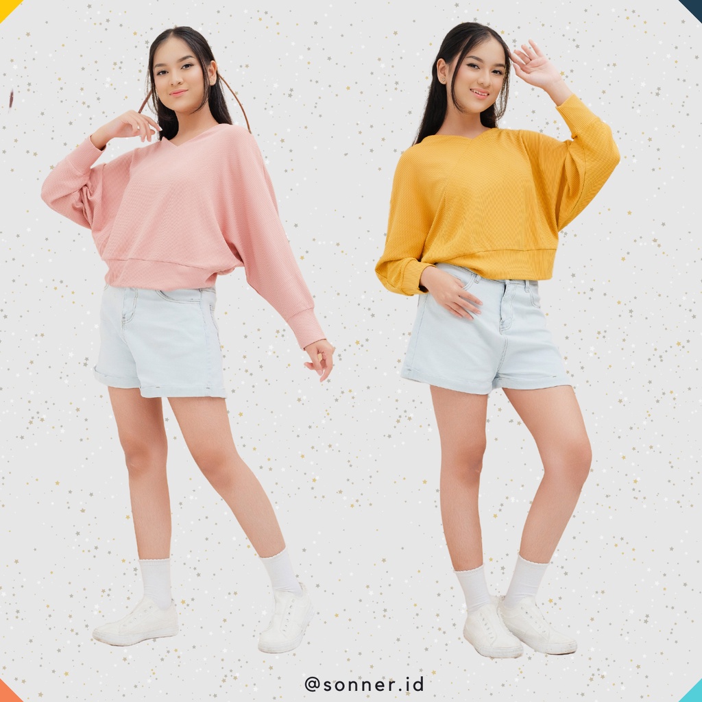 Jual Sonner Bianca Sweater Basic Polos Corduroy Knit Oversize | Shopee Indonesia