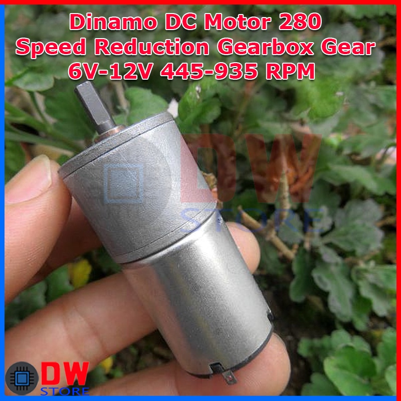 Jual Dinamo DC Motor 25GA280 RS-280 Speed Reduction Gearbox Gear 6V-12V ...