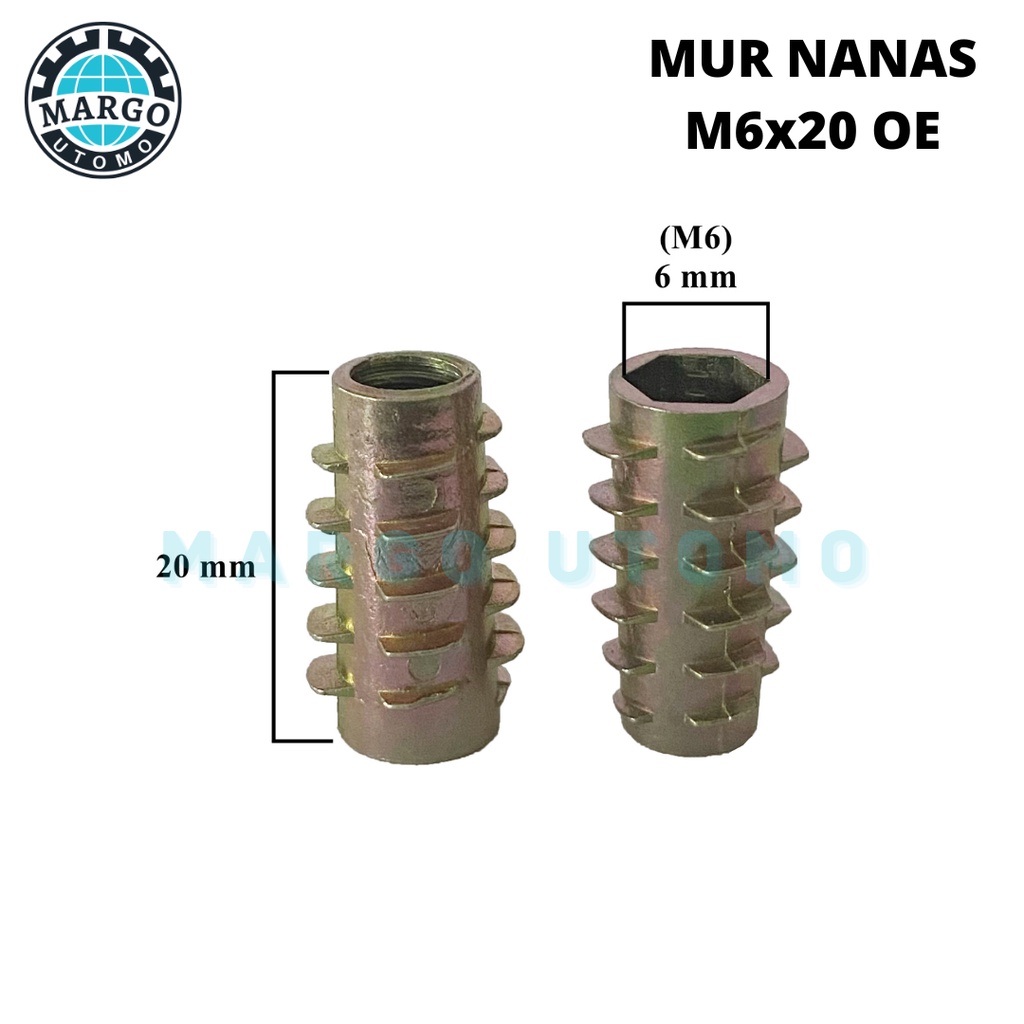 Jual Mur Nanas Mur Tanam M6x20 OE Kunci L6 | Shopee Indonesia