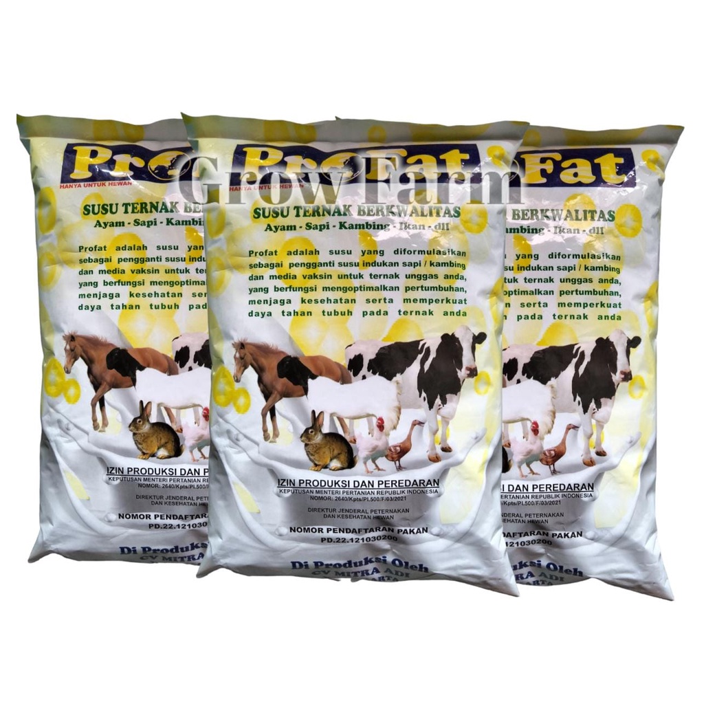 Jual Susu Ternak Berkwalitas PROFAT 1 KG Pengganti susu Indukan hewan ...