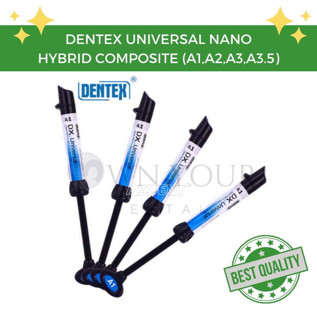 Jual Dentex DX Universal Nano Hybrid Composite / Komposit Lem Tambalan Veneer Gigi A1 A2 A3 A3.5 ...