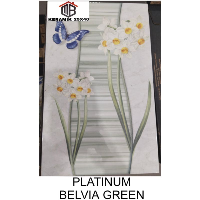 Jual Keramik dinding 25x40 Platinum Belvia green, grey, blue kw1 ...