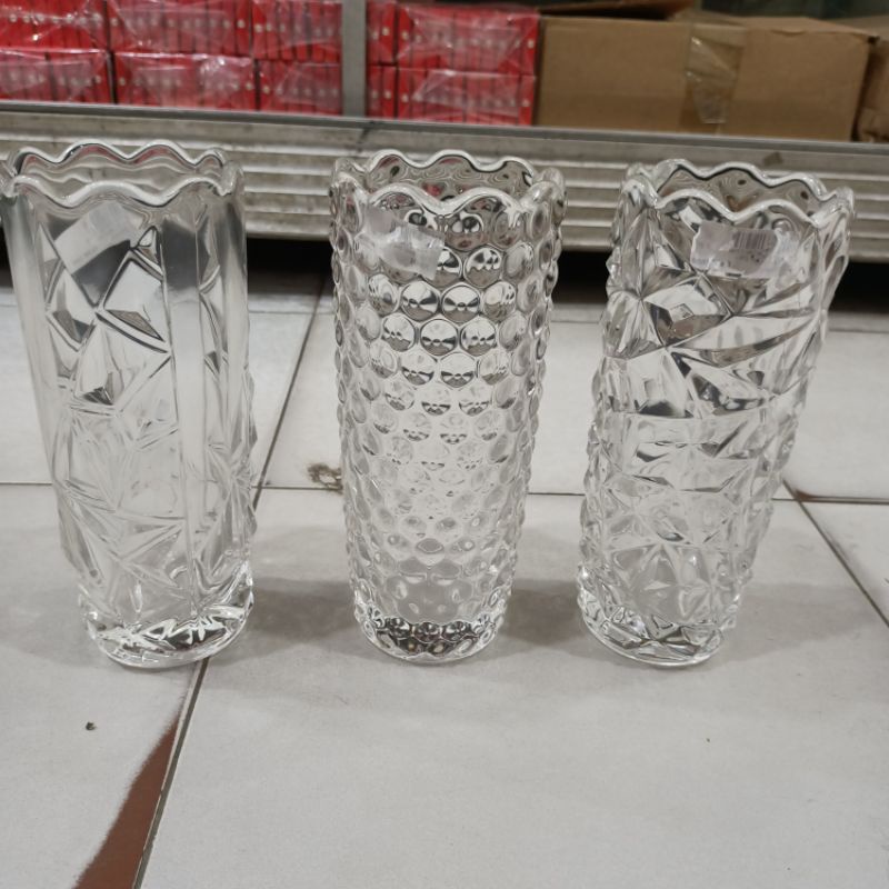 Jual Vas kaca pot bunga kaca meja transparan 20cm | Shopee Indonesia