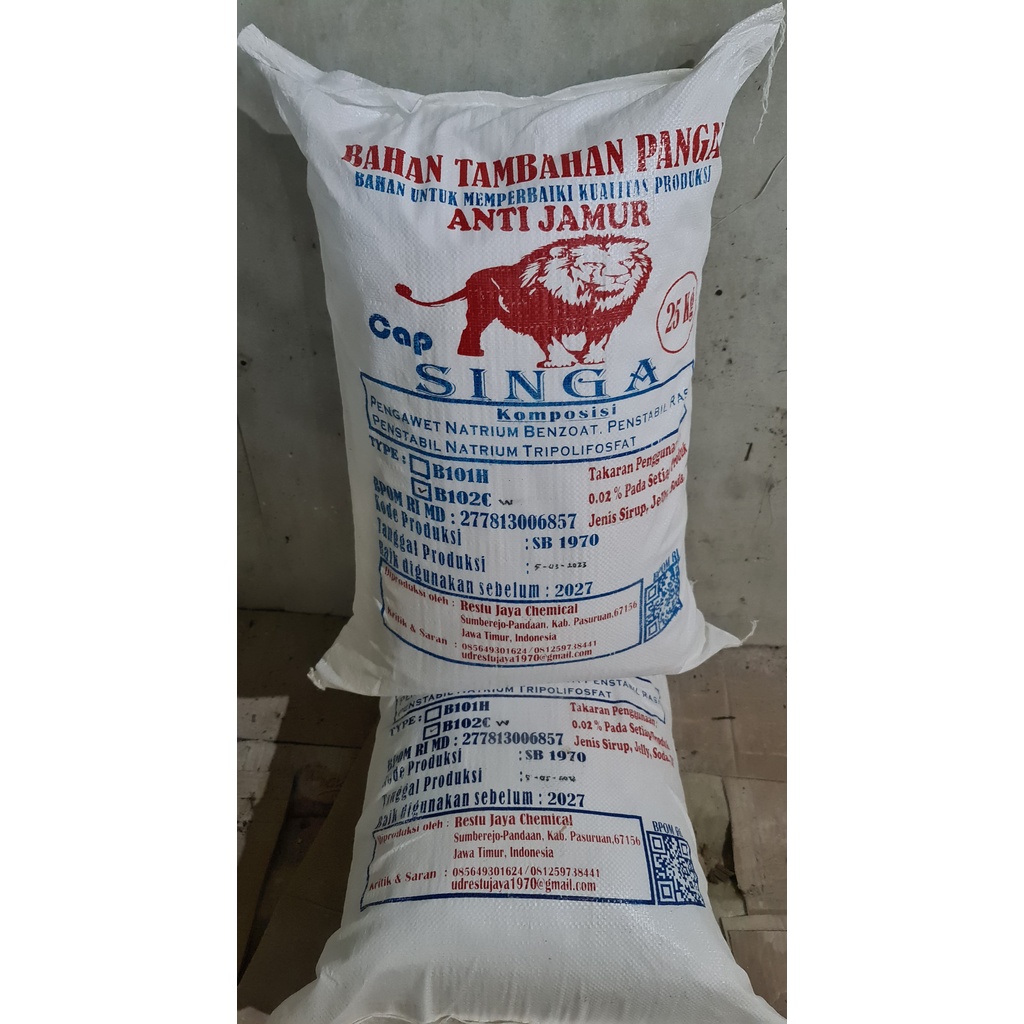 Jual Sodium Benzoat/Natrium Benzoat/ANTI JAMUR, Cap Singa | Shopee ...